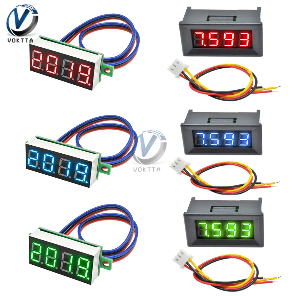 DC 0 100V 4 Bits Mini Digital Voltmeter Digital Display LED Panel 0.36 ...