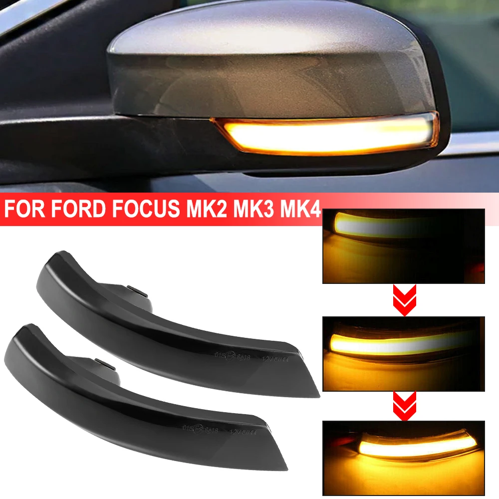 2pcs Dynamic Turn Signal Light Led Side Rearview Mirror Blinker Signal ...