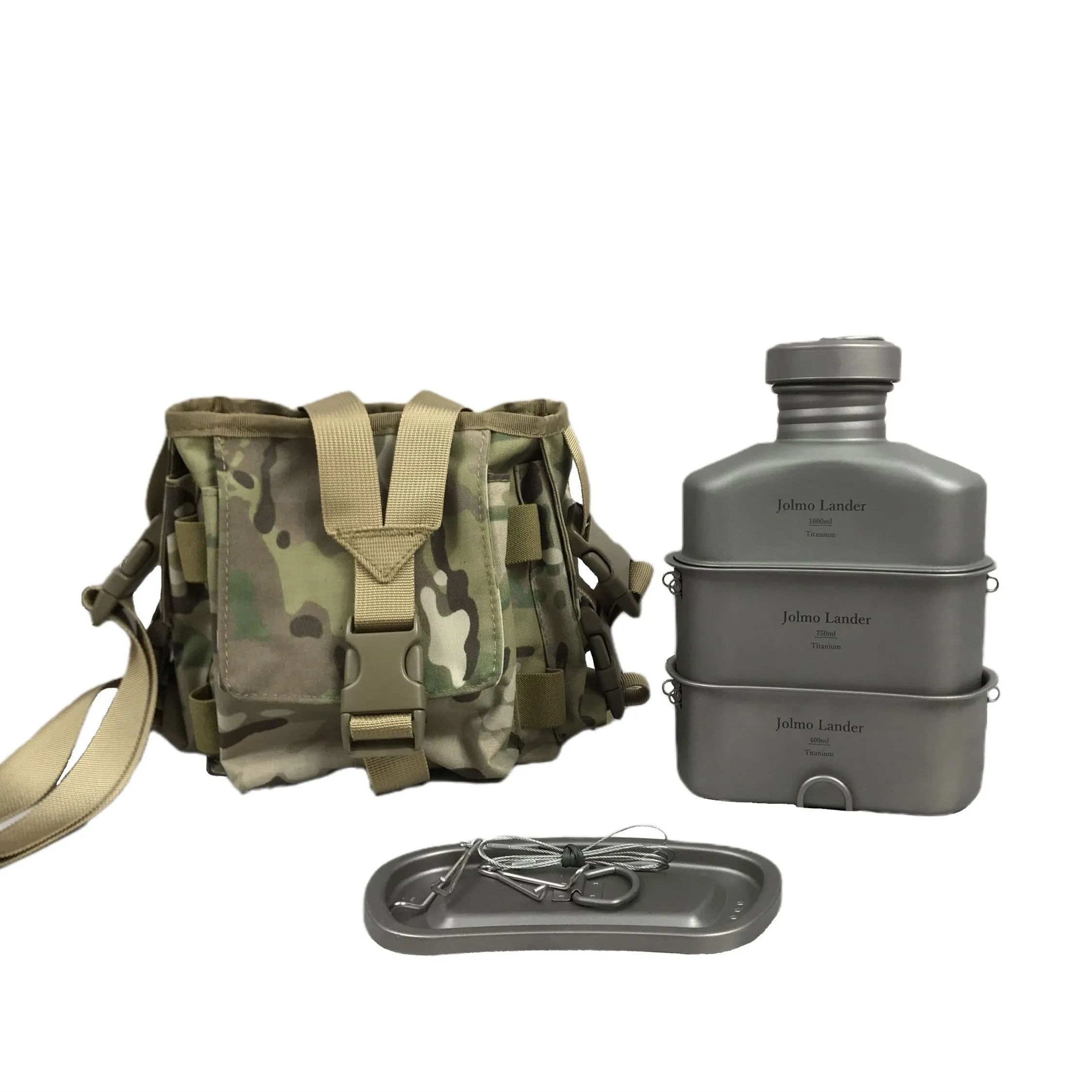 Jolmo Lander Titanium Military Canteen Kit,outdoor Canteen Set Camping ...