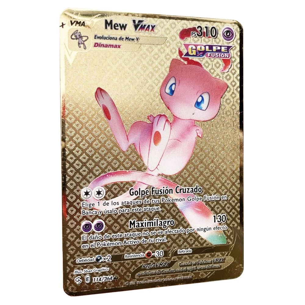 Ps310 Mew Vmax Pokemon Cards In Spanish Iron Metal Pokmo Letters Kids ...