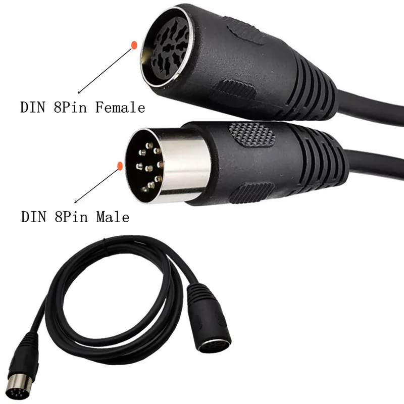 8 PIN DIN Male to 8 PIN DIN female Extention speaker Audio Cable 0.5m 1 ...
