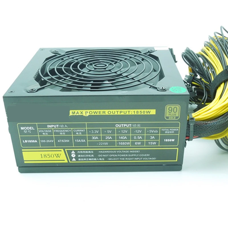 Original Miner PSU For LeyBold 6 Cards 8 Cards Video Card Power Supply ...