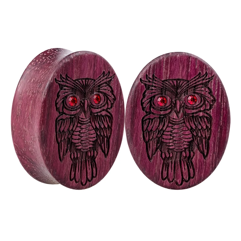 2PCS Wood Ear Plugs and Tunnels Gauge Earrings Flesh Piercing Punk ...