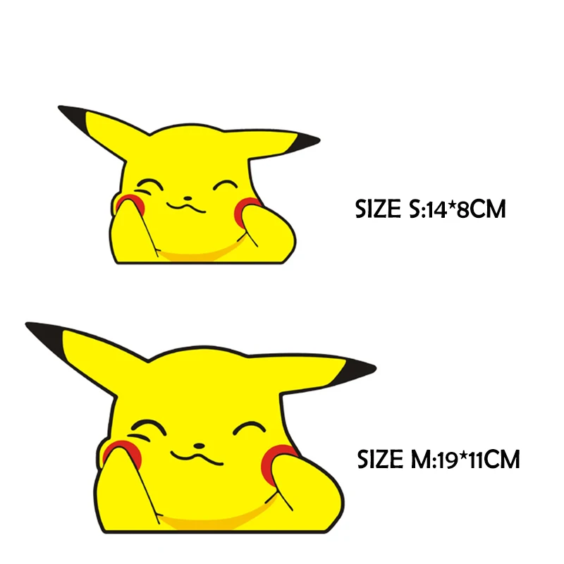 2 Sizes Adorable Pikachu Car Sticker Pikachu Smile Sticker Lovely Car ...
