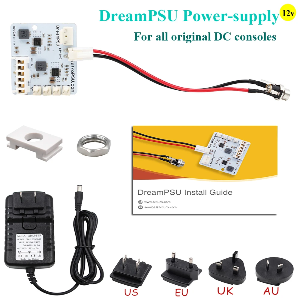 DreamPSU-Rev2-0-12V-DC-Power-Supply-Board-Game-Console-Replacement ...