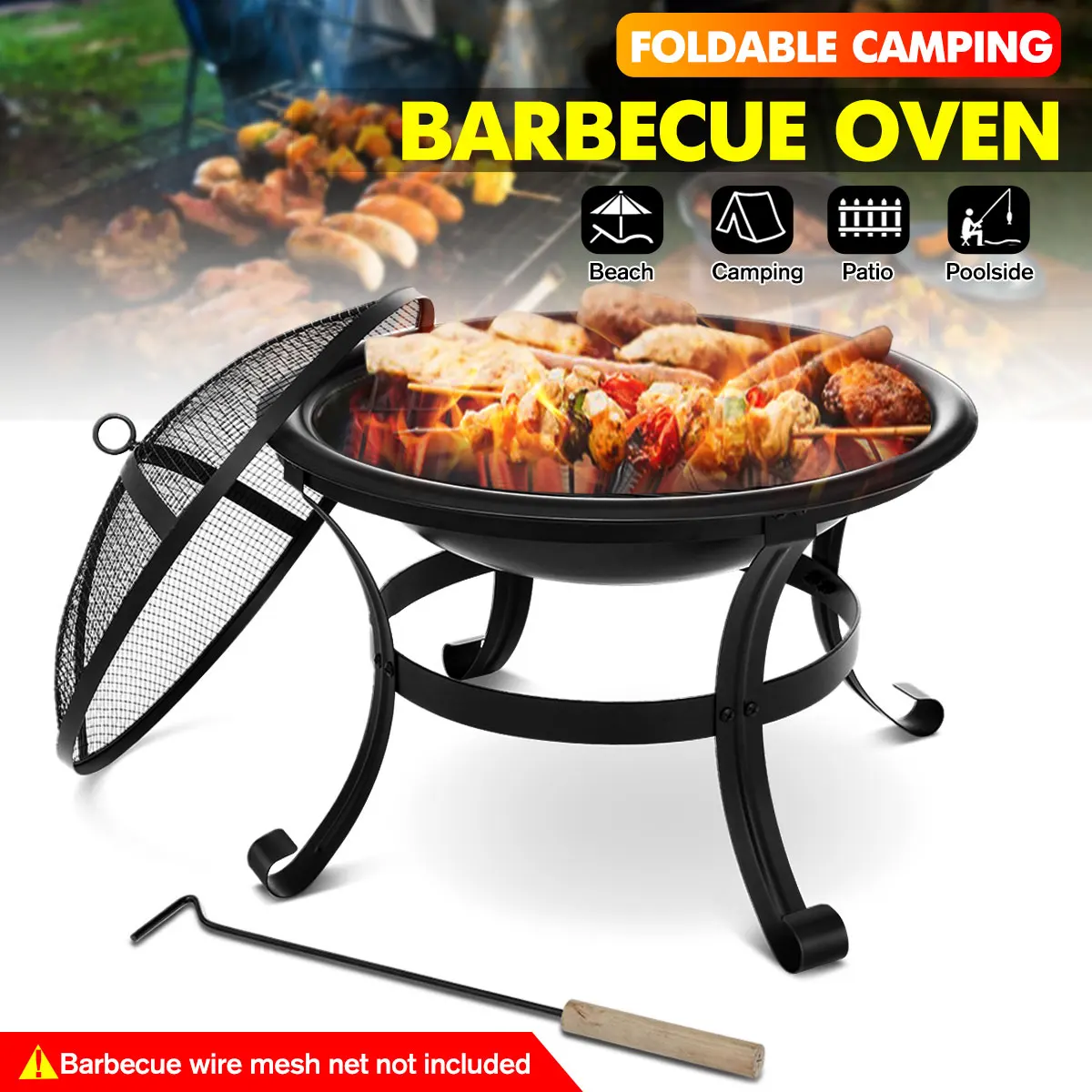 22-Inch-Steel-Fire-Pits-Firepit-Rustproof-Fire-Bowl-BBQ-Grill-for ...