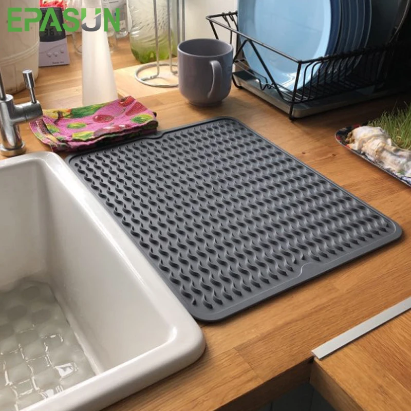 Large Silicone Drying Mat Dishes | Silicone Drying Tableware Mat ...