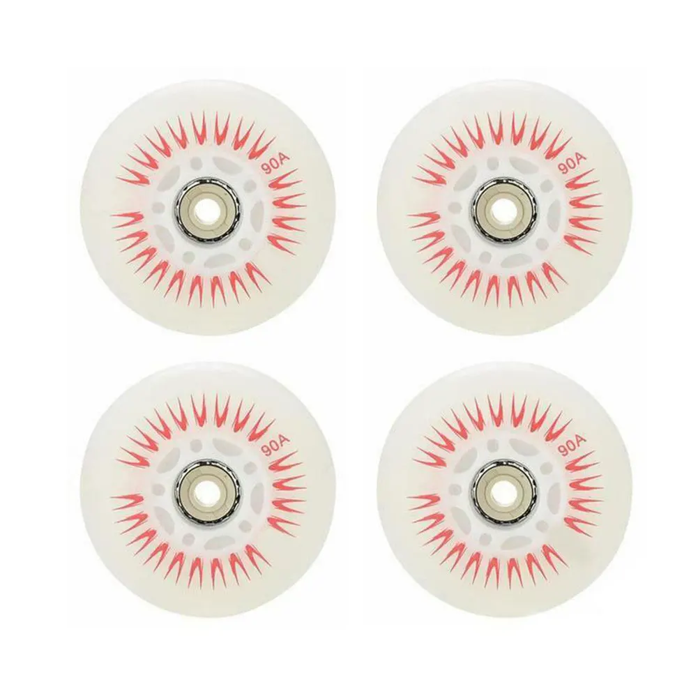 4pcs Flash Inline Skate Wheels 90a Led Lighting Skating Wheel 80 76 72 ...