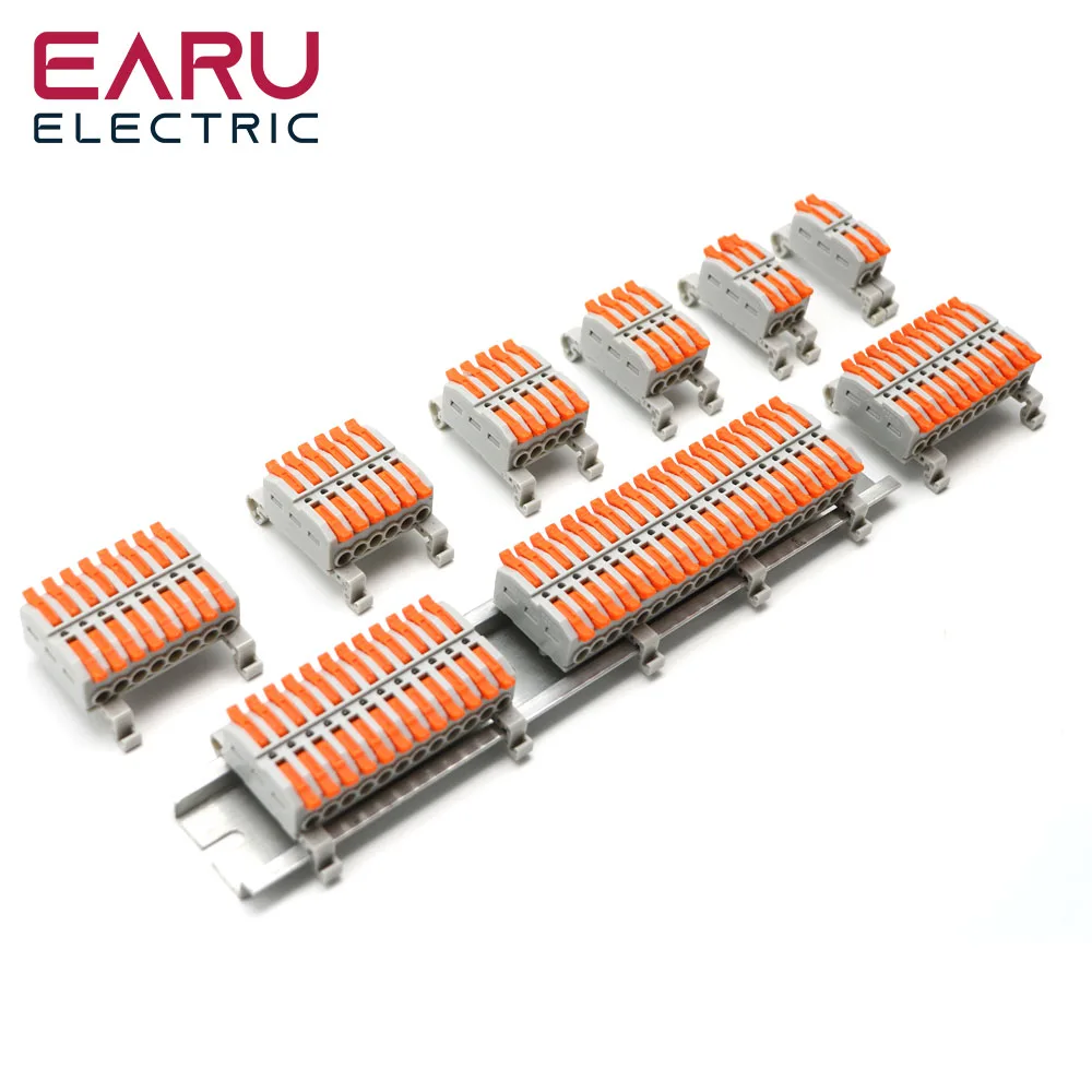 50Pcs 2/3/4/5/6/8/10/12/20Pin Quick Docking Cable Wire Connectors Rail ...