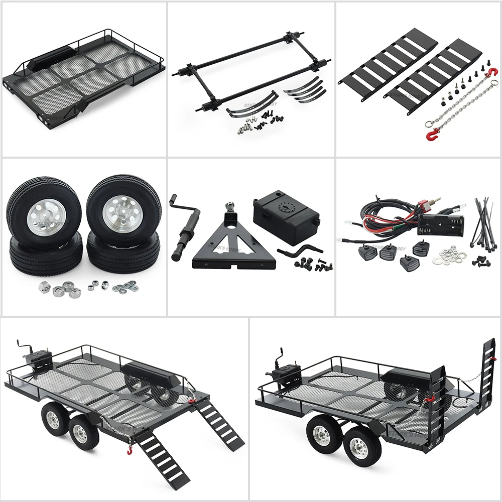 Metal-Dual-Axle-Scale-Trailer-Kit-for-1-10-RC-Crawler-Truck-Axial-SCX10 ...