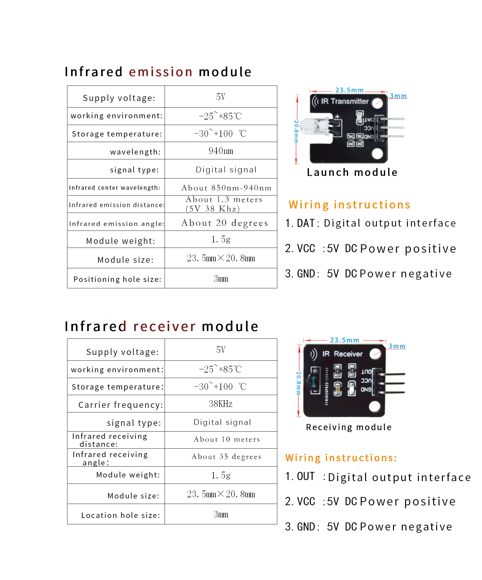 Circuits intégrés,Transmit Module--Module De Détecteur Infrarouge ...