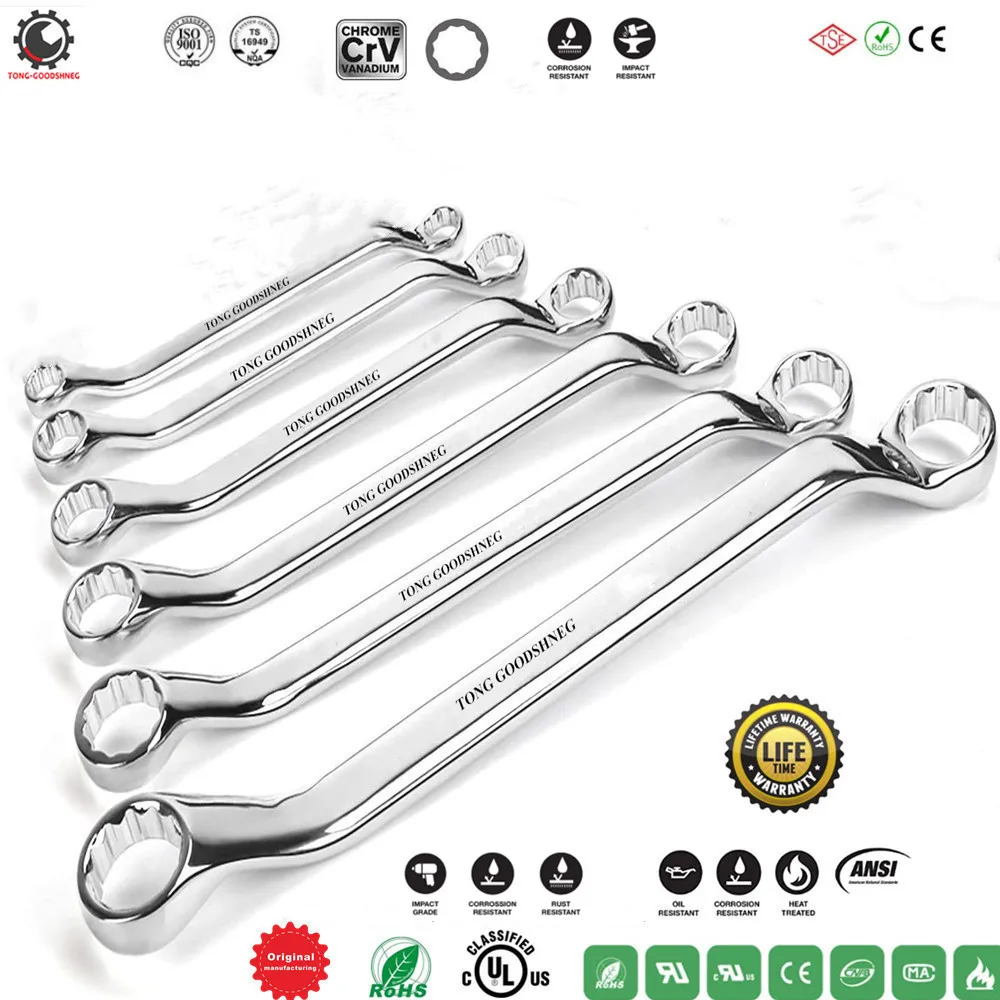 Offset Box Wrench Set,12 Point,Combination Wrenches Open End Wrenches ...