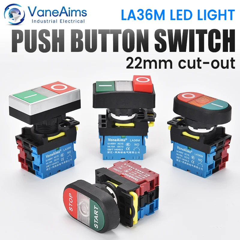 Double Push 22mm Double Button Two-position Reset Button Switch With ...