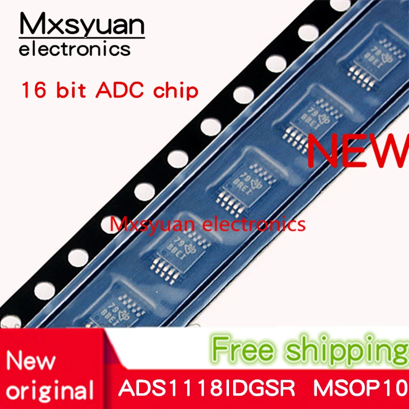 2 uds. 10 Uds./lote ADS1118IDGSR BBEI ADS1118IDGST ADS1118 ADS1118IDGS MSOP10 VSSOP10 nuevo chip ...