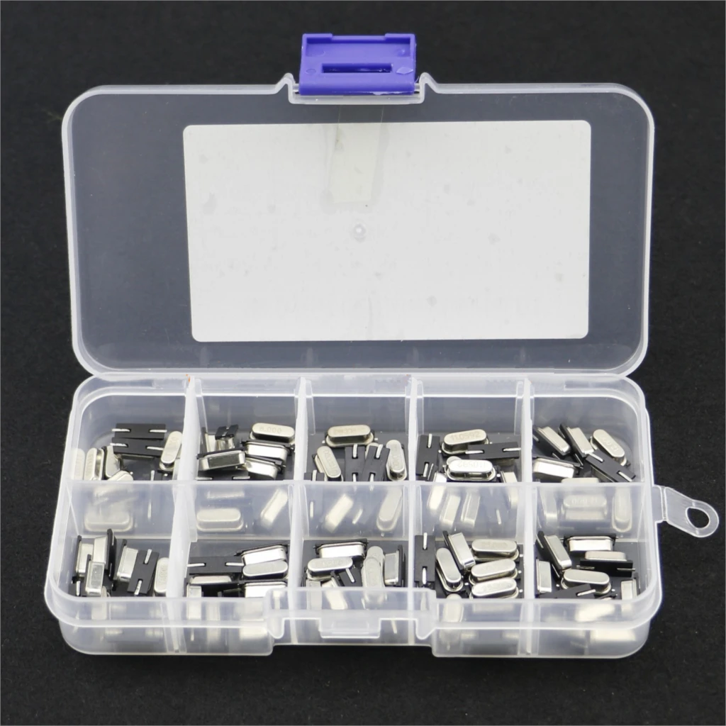 10values Hc-49s Quartz Resonator Smd Crystal Oscillator Kit 4mhz 6mhz 8mhz 12mhz 16mhz 24mhz ...