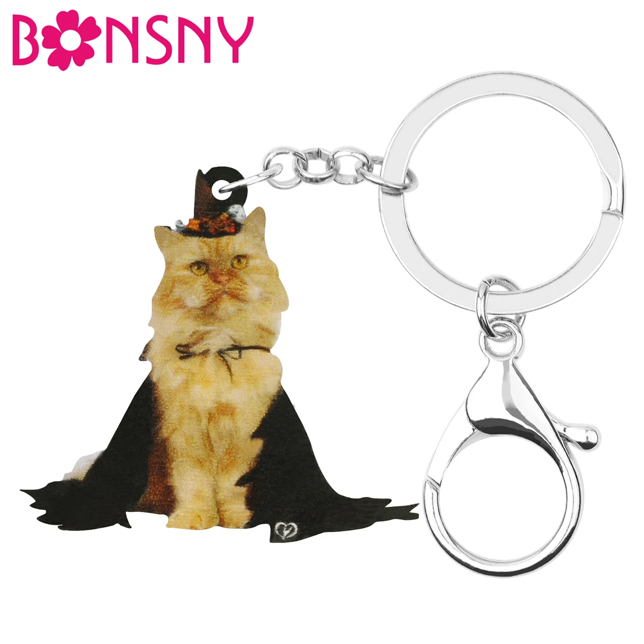 Bonsny Acrylic Halloween Cat Keychains Kitten Animal Trouser Key Chain ...