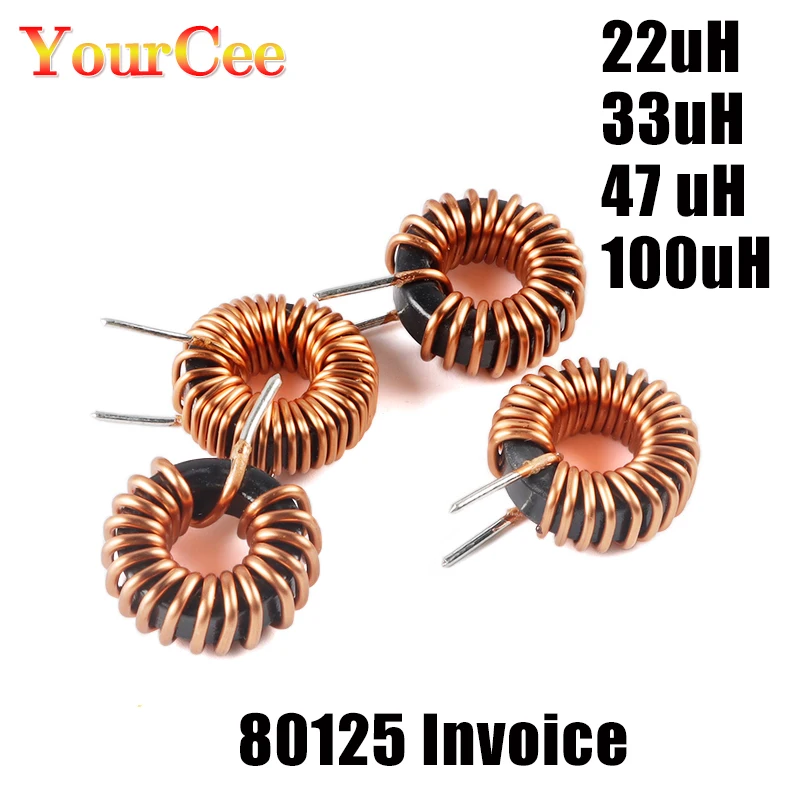 2Pcs Toroid 코어 인덕터 80125 권선 자기 Inductance22uH 33uH 47uH 100uH 인덕터 고전류 링 ...