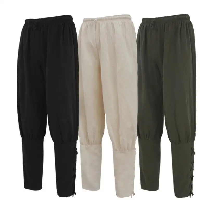 Adult-Men-Medieval-Pirate-Pants-Linen-Horseman-Knight-Costume-Loose ...