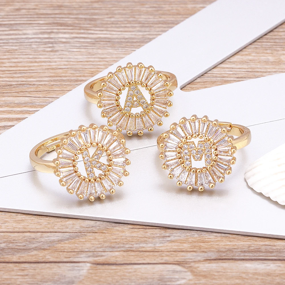 Hot Sale Fashion Luxury Initial 26 Alphabet Adjustable Gold Color ...