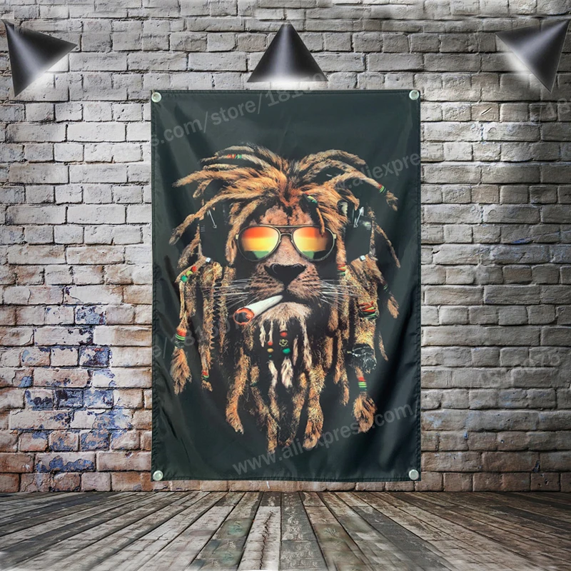 Rasta-Flag-Banner-Lion-Music-Rock-Band-Reggae-Jamaica-5-3FT-144-96CM ...