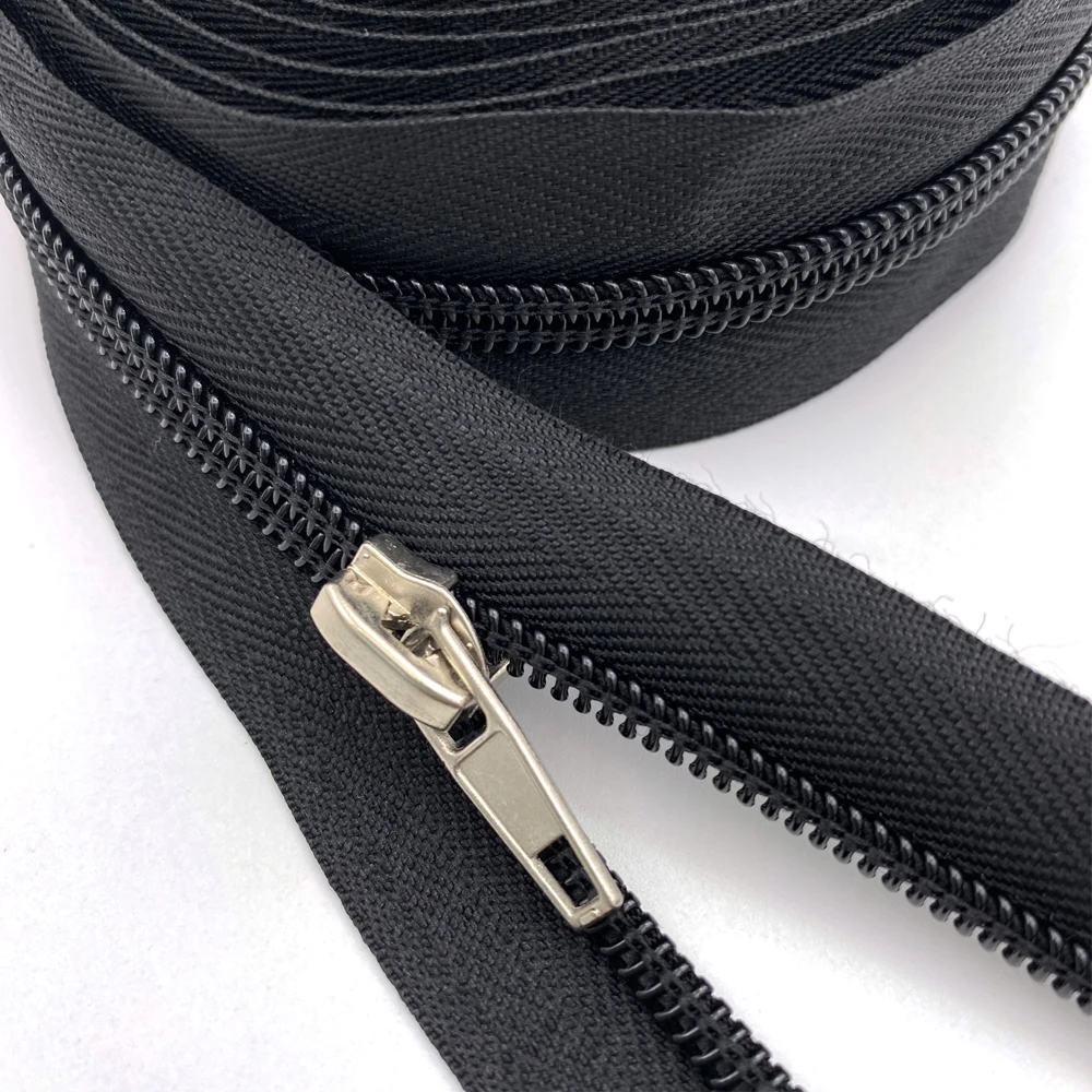 5# 10 meters Zipper by the Yard with 20pcs Sliver Auto-lock Sliders ...