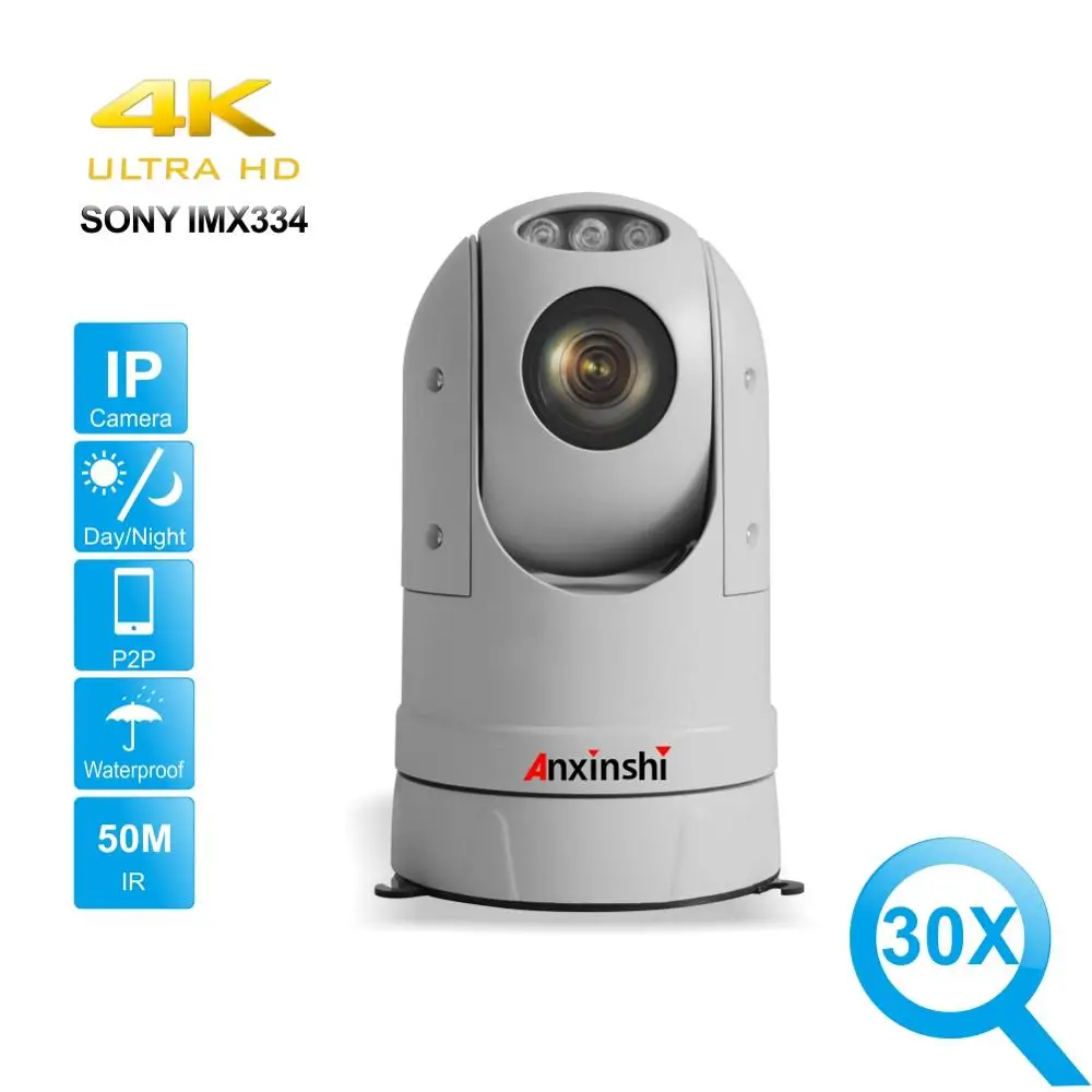 H.265 Ultra HD 4K IP vehicle PTZ Camera 30X Optical Zoom Outdoor ...