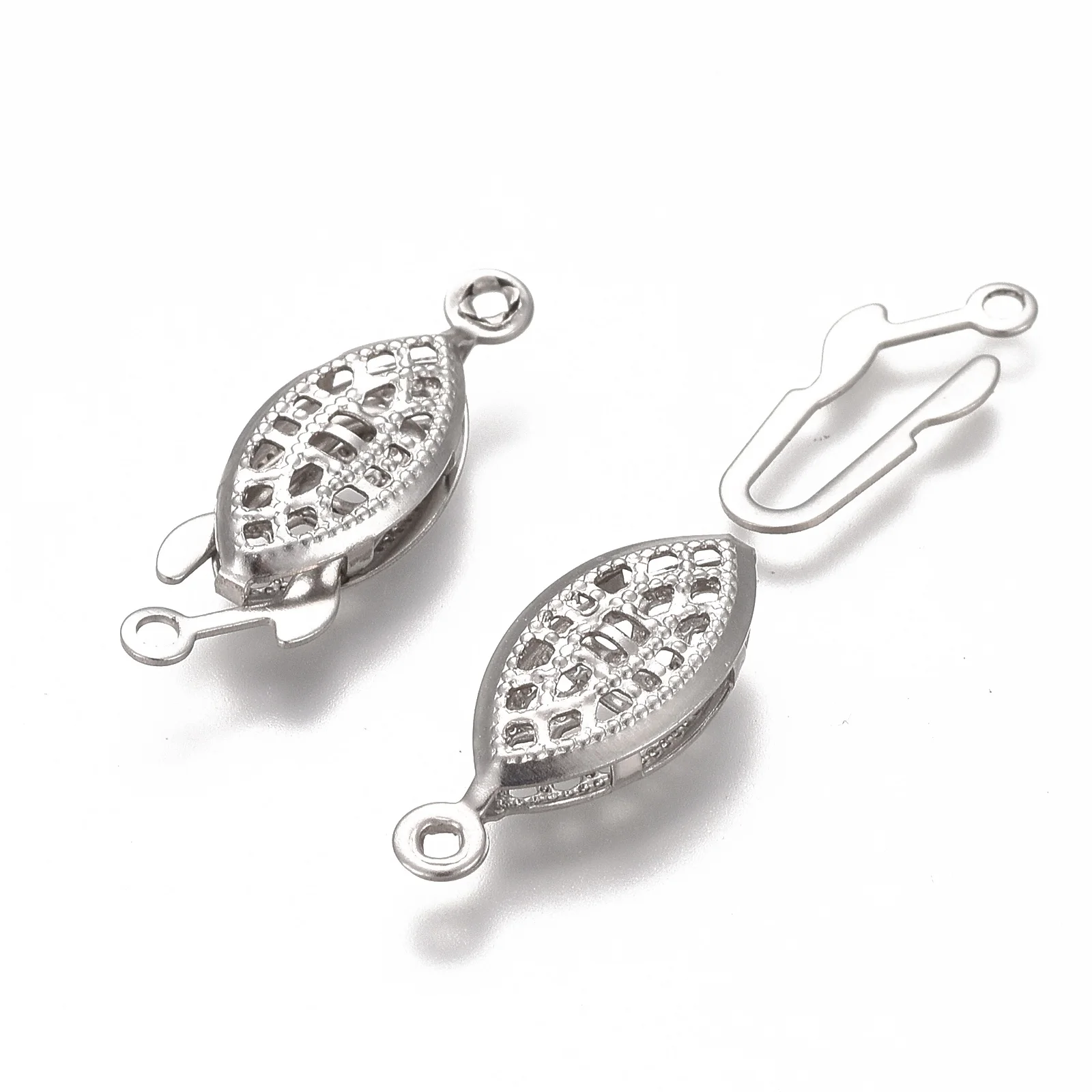 10Sets 304 Stainless Steel Multi-Strand Clasps Oval Box Clasps For ...