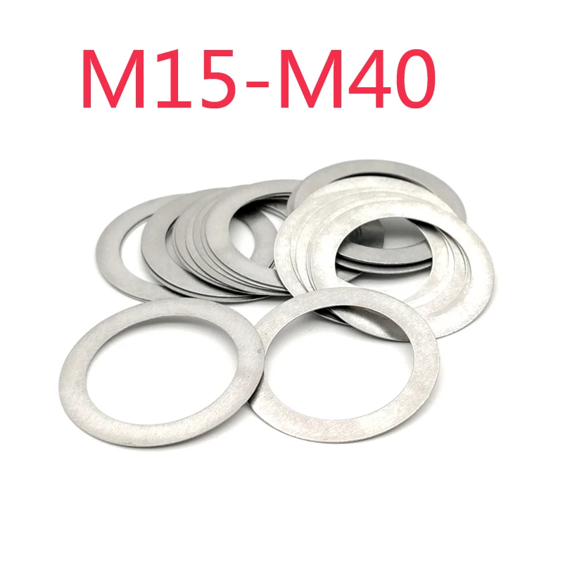 10P M15 to M40 304 Stainless Steel Ultra Thin Flat Washer Adjusting ...