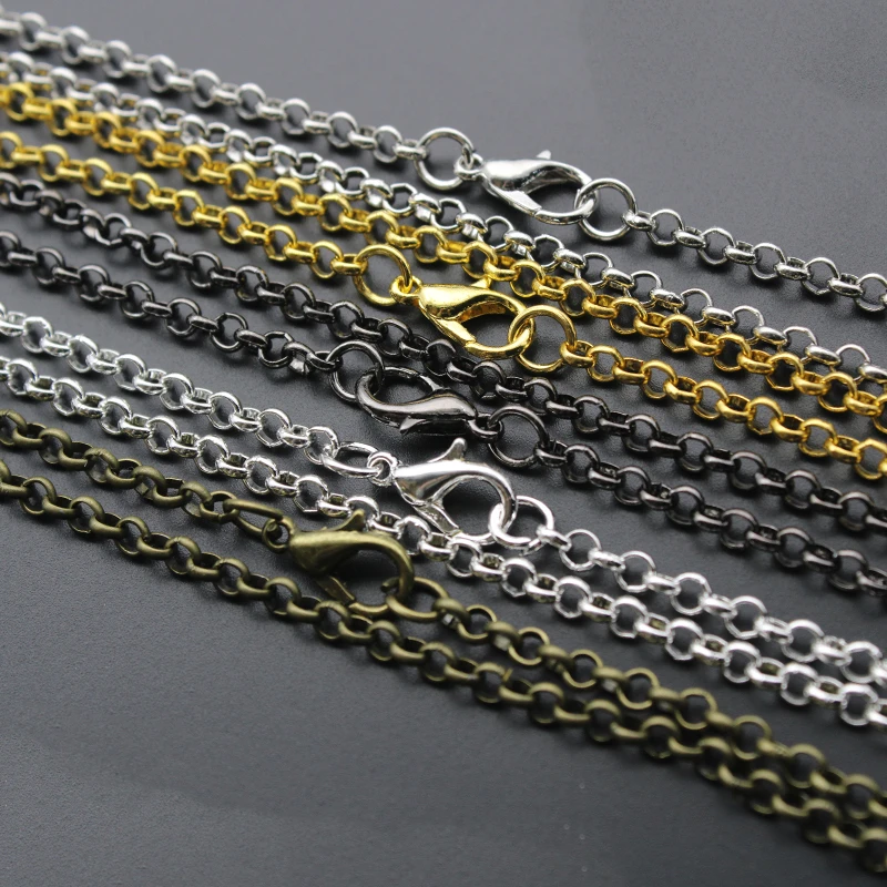 10pcs 60cm Metal Losster Clasps Link Chains Necklace Bulk For Diy ...