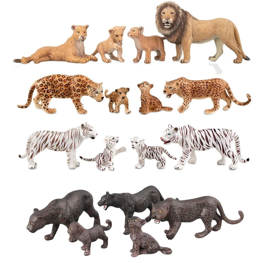 Animals Figurines Lions Tigers | Wild Animal Figurine Model Set - White ...