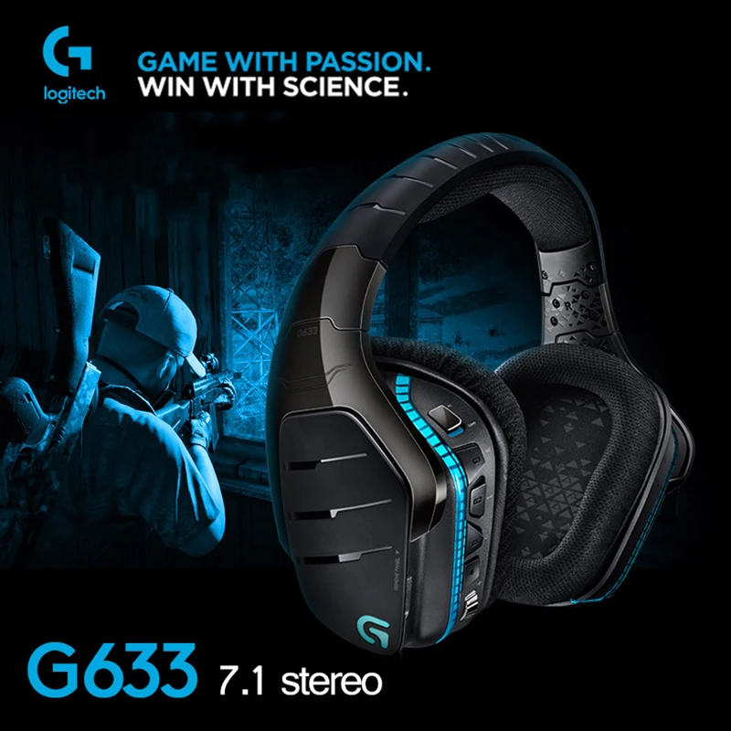 Logitech G633 7.1 게임용 헤드폰 서라운드, 소음 제거 유선 헤드셋 마이크, Windows PS4 또는 모든 ...