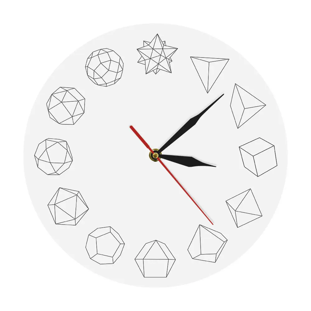 Geometry Stylish Solid Modern Minimalism Wall Clock Mathematical ...