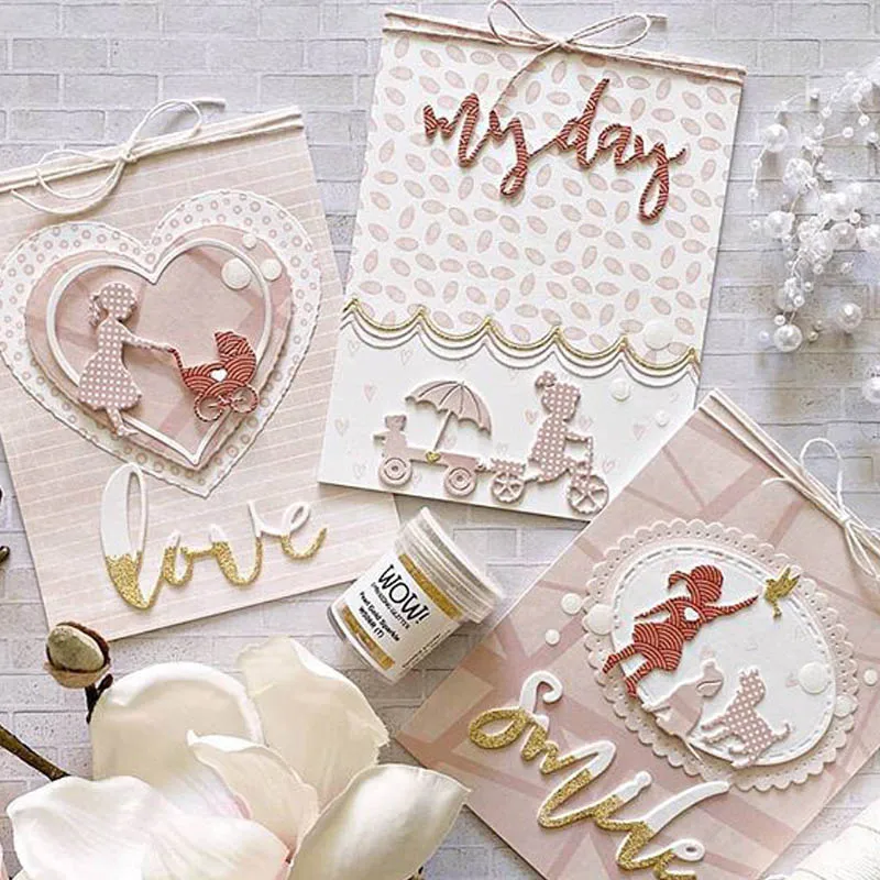 Girls With Her Bear Baby 2020 New Metal Cutting Dies For Scrapbooking ...