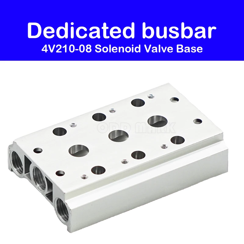 The solenoid valve base 4V210-08 is connected to the manifold 200M ...