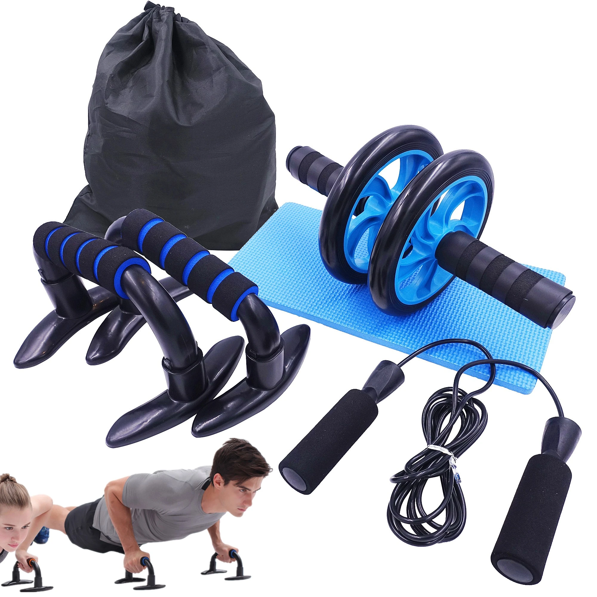 Generic AB Roller A Wheels Push Up Bars Exercise Kit Fitness Workout ...