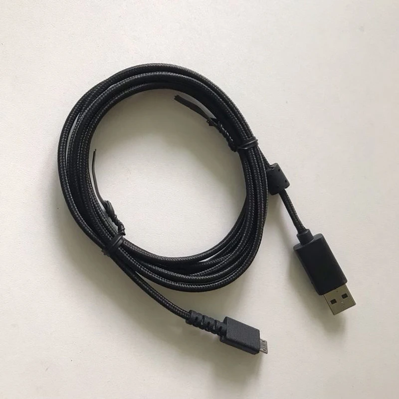 Durable Braided Usb Mouse Cable Black Charging Cord Replacement For ...
