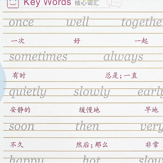 3D English Reusable Groove Calligraphy Copybook Erasable pen Learn ...