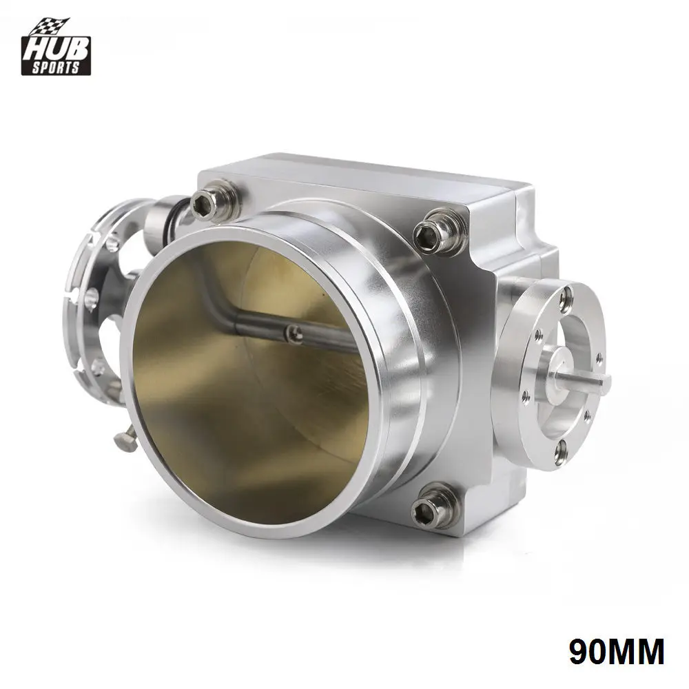 90mm Cnc Aluminum High Flow Air Intake Manifold Engine Throttle Body Hu ...