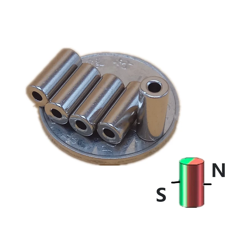 NdFeB Magnet Ring Dia. 5.4x2x8.8 mm Diametrically Magnetized N45H ...