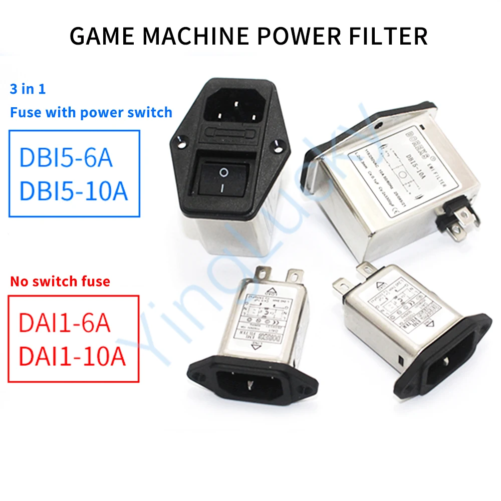 Arcade 6a10a 250v Power Switch Ac Power Outlet With Triple Rocker ...