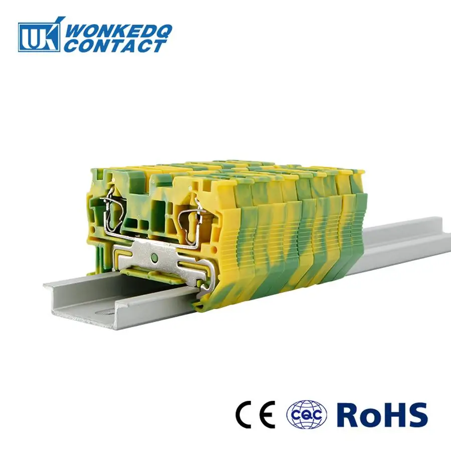 5Pcs-ST4-PE-Din-Rail-Ground-Connector-Spring-cage-Earth-Return-Pull ...