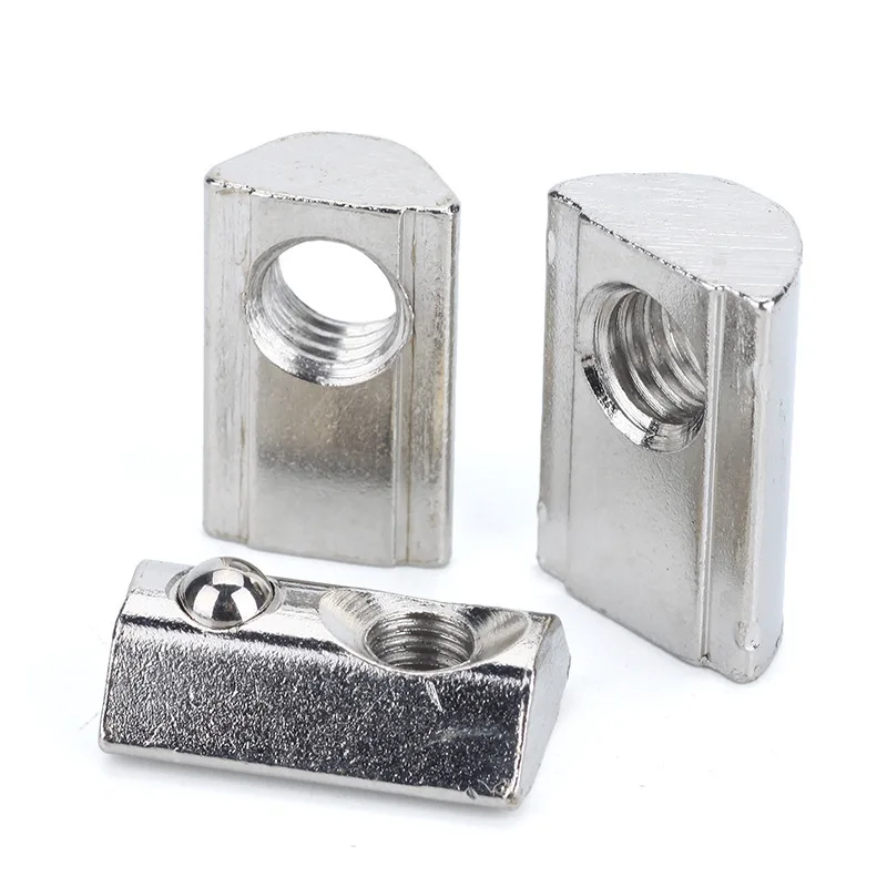 50/20pcs M3 M4 M5 M6 M8 Roll in Spring T-nut with Ball for Aluminum ...