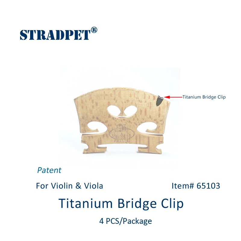 New Patent, STRADPET Titanium Bridge Clip for Violin and Viola, 4 PCS ...