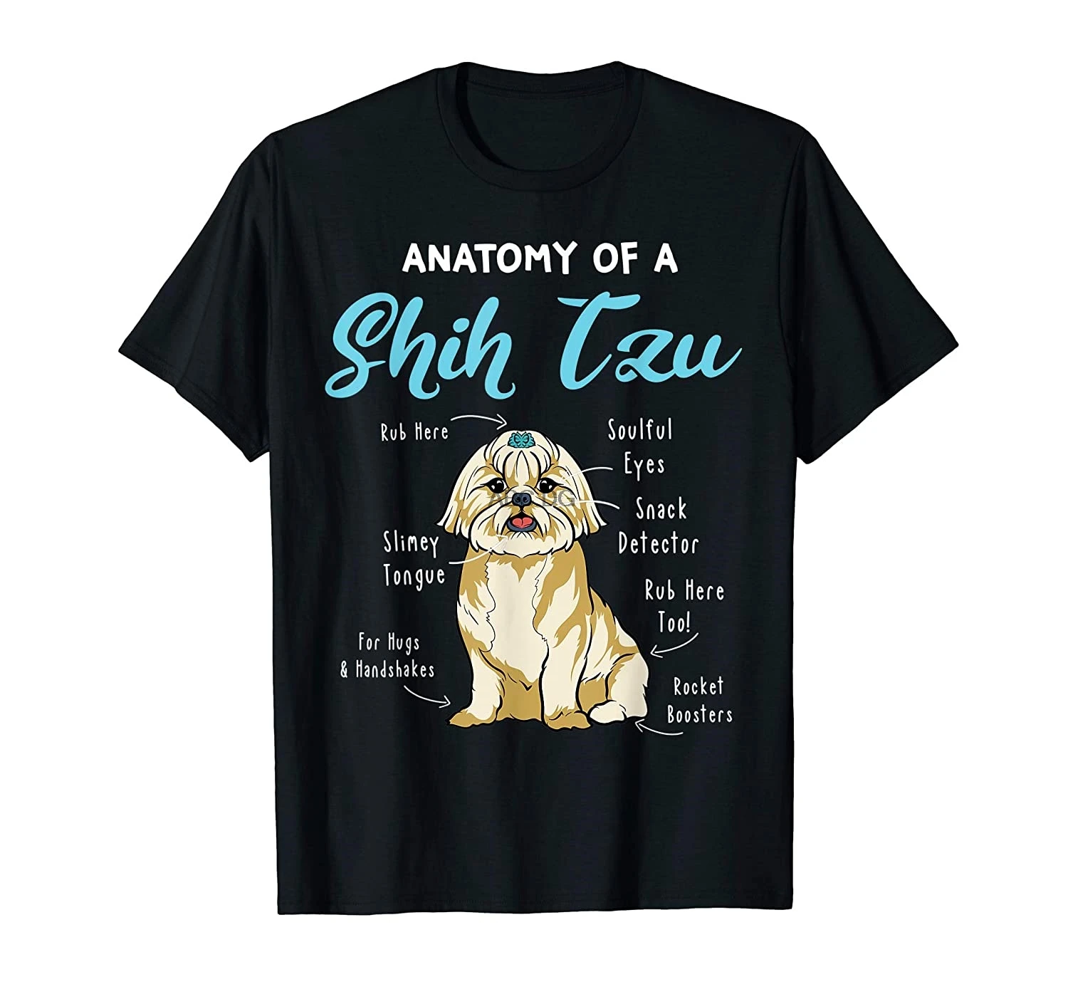 Anatomy Of A Shih Tzu Funny Shih Tzu Dog Mom Gift Dog Dad T Shirt|T ...