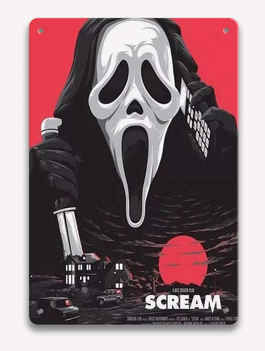 Scream Movie Poster Metal Plate Tin Sign Wall Theater Decoration 8"x12 ...