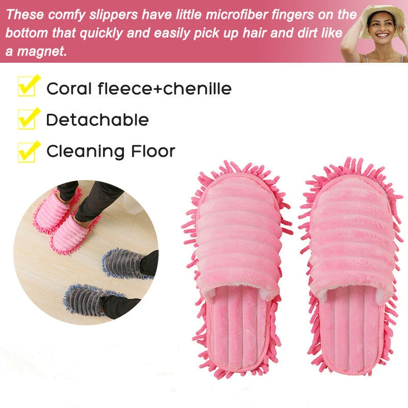 Mop Slippers Lazy Floor Foot Socks Shoes Quick Polishing Cleaning Dust ...