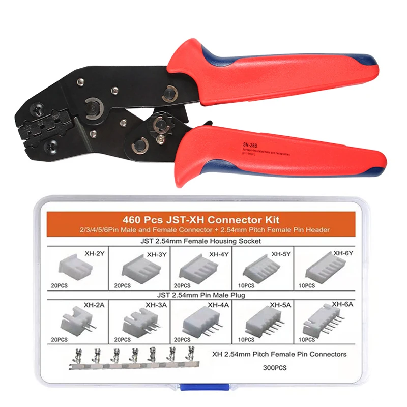 SN-28B-Dupont-crimping-plier-460PCS-JST-XH-Connectors-Kit-Terminal-Pin ...