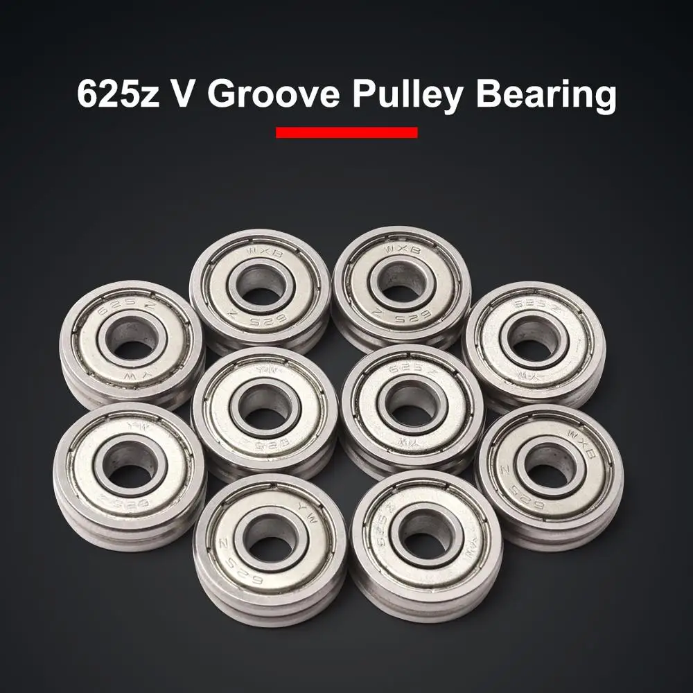 10pcs/lot 5*16*5mm 625zz Miniature Ball Bearing V Groove Double ...