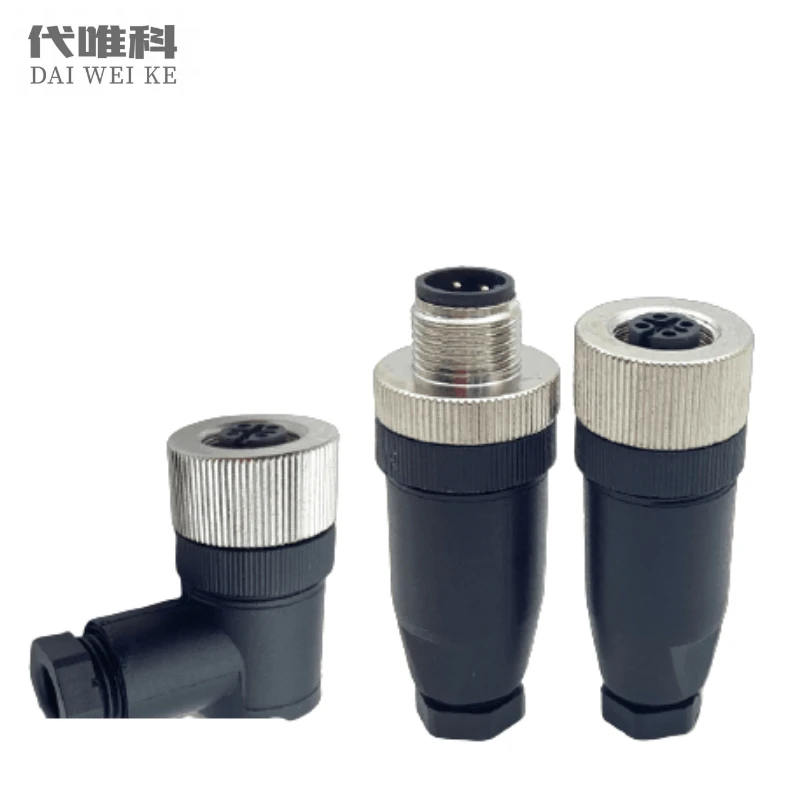 M12-Aviation-Sensor-Connector-Waterproof-PG9-Straight-Bend-Male-and ...