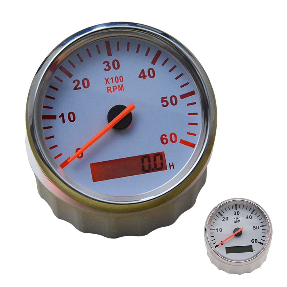 6000RPM-Tacho-Gauge-With-Hourmeter-Truck-Car-Boat-Diesel-Engine-Tacho ...